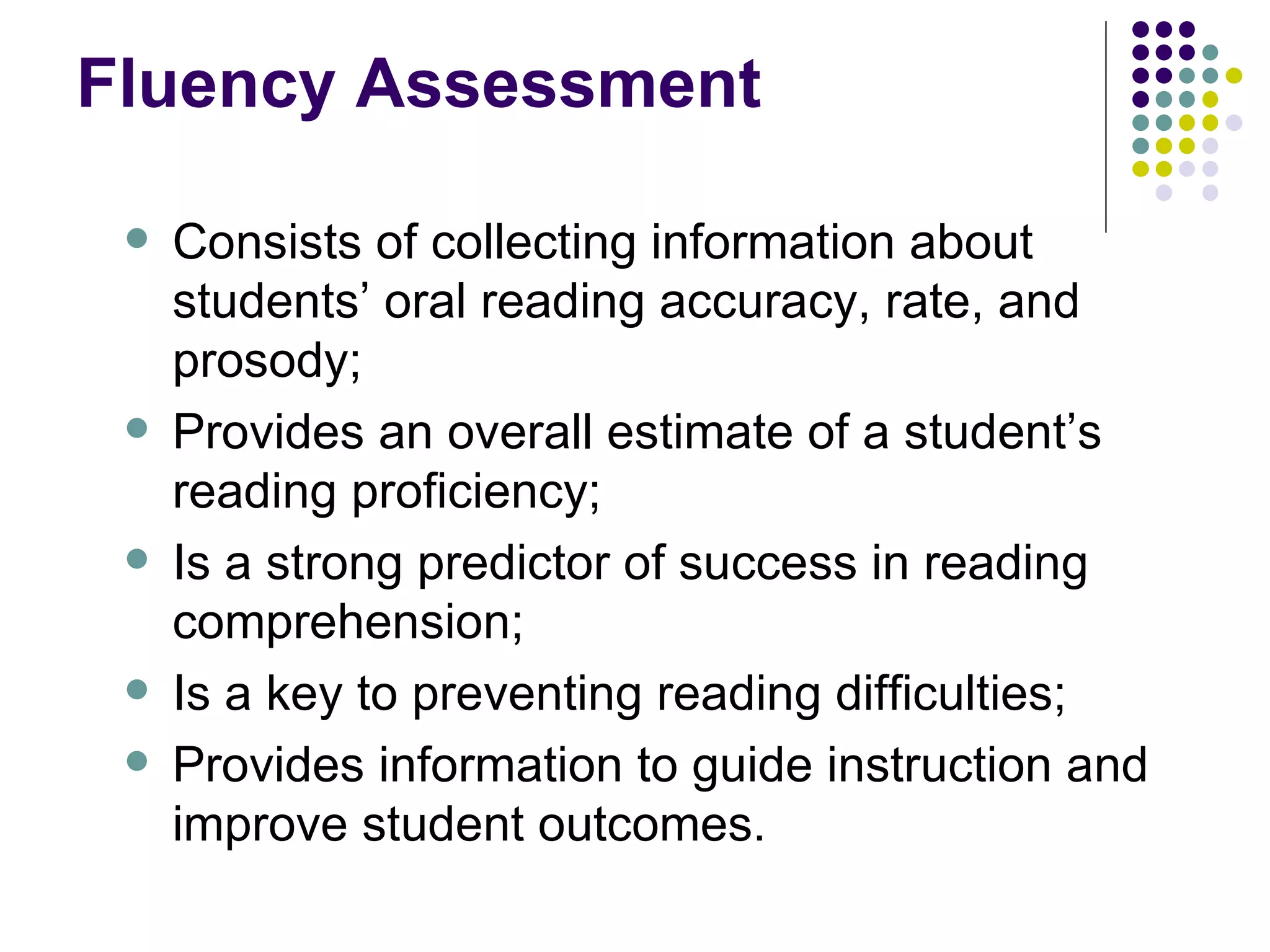 Chapter 9 Fluency Assessment Ppt | PPT