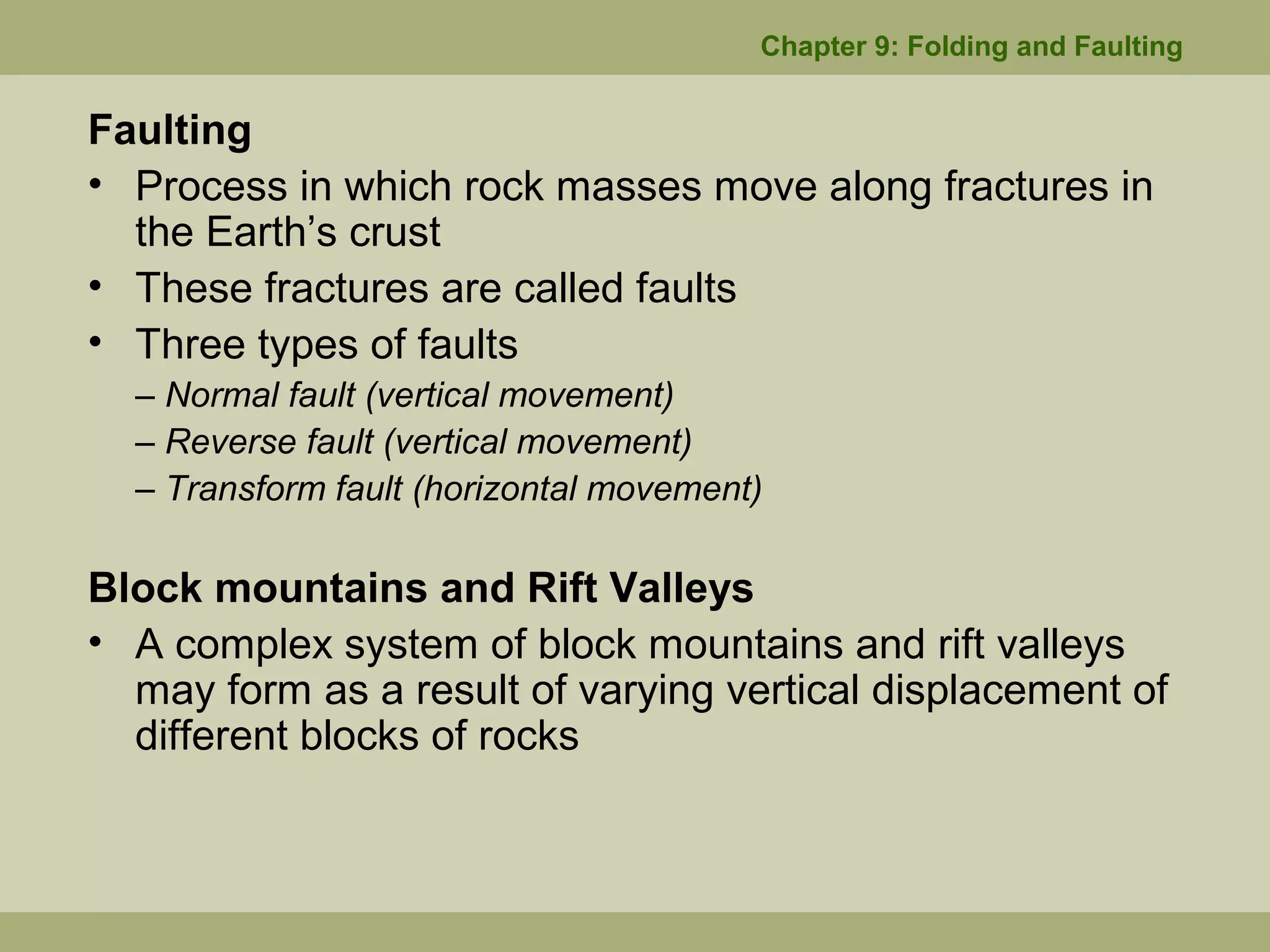 Chapter 9 folding and faulting | PPT