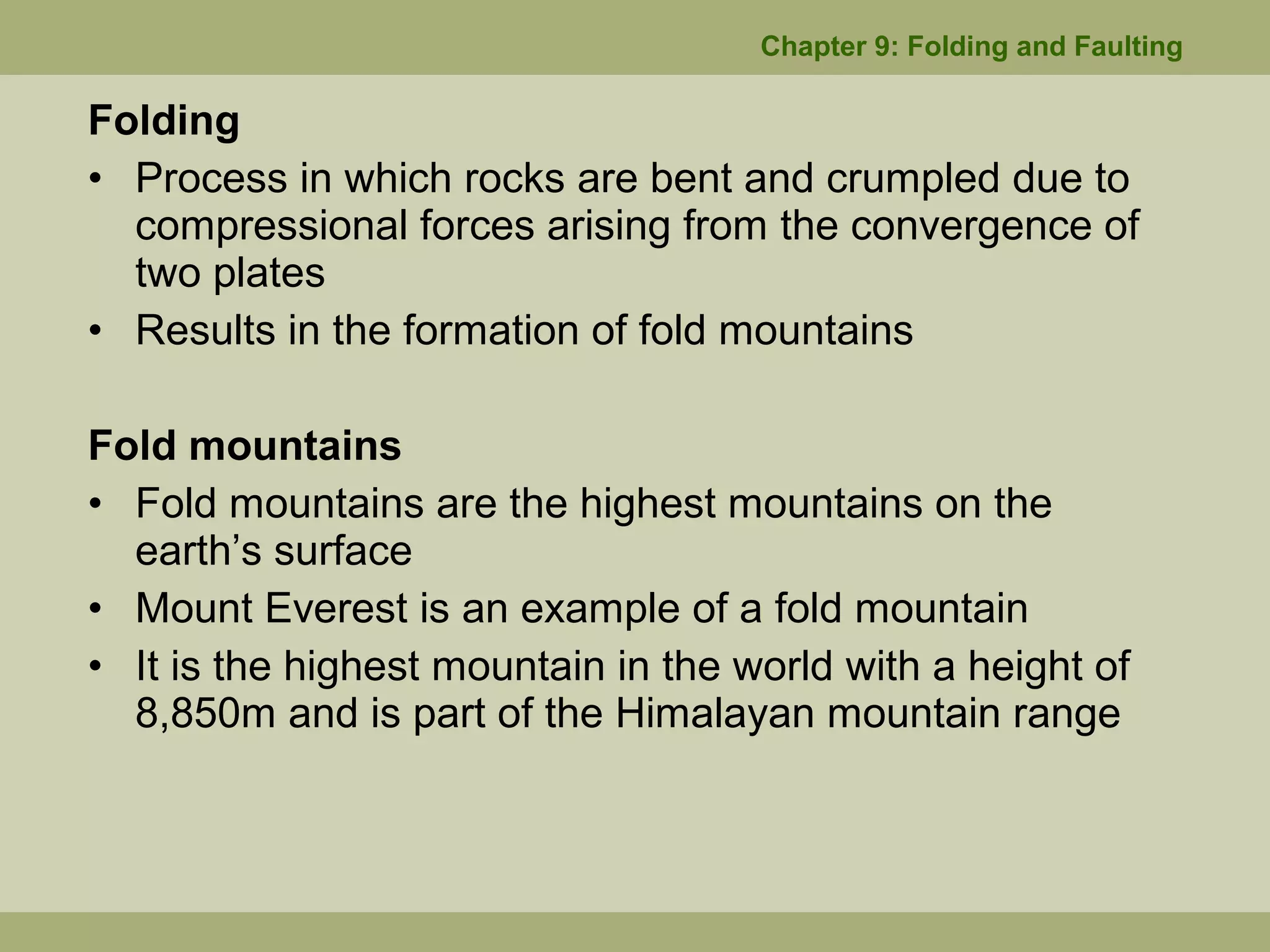 Chapter 9 folding and faulting | PPT