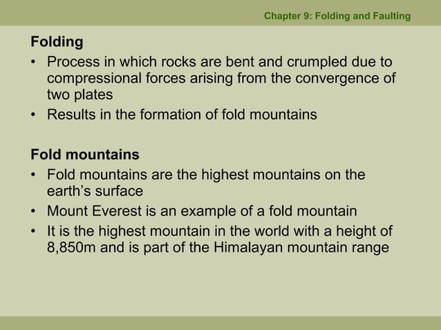 Chapter 9 folding and faulting | PPT | Geography | Science