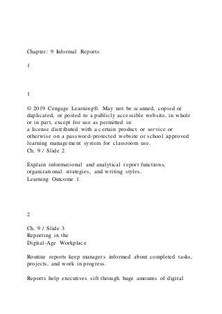Chapter 9 Informal Reports11© 2019 Cengage Lear | PDF