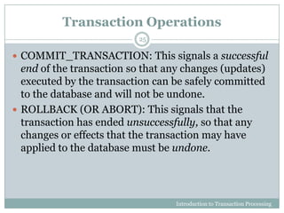 Chapter 9 introduction to transaction processing | PPT