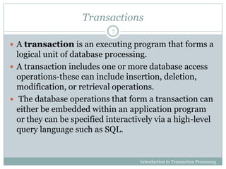 Chapter 9 introduction to transaction processing | PPT