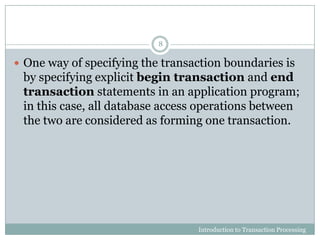 Chapter 9 introduction to transaction processing | PPT