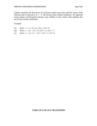 Chapter 9(laplace transform) | PDF