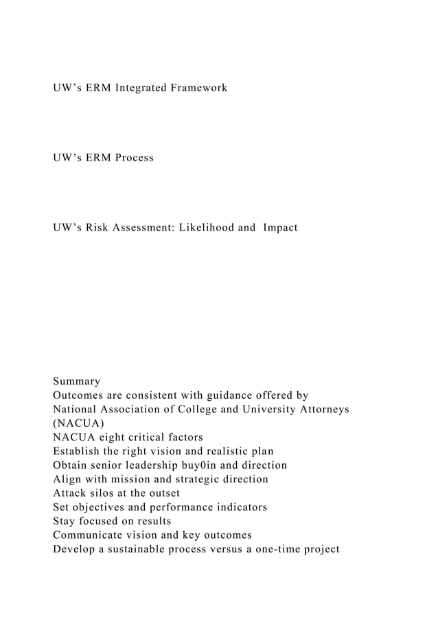 Chapter 9Lessons from the Academy ERM Imple.docx | Business | Business ...