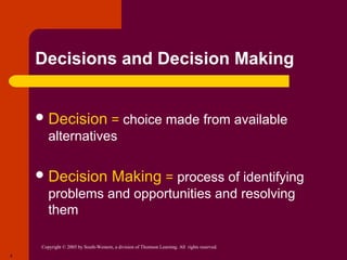 Chapter 9 managerial decision making | PPT