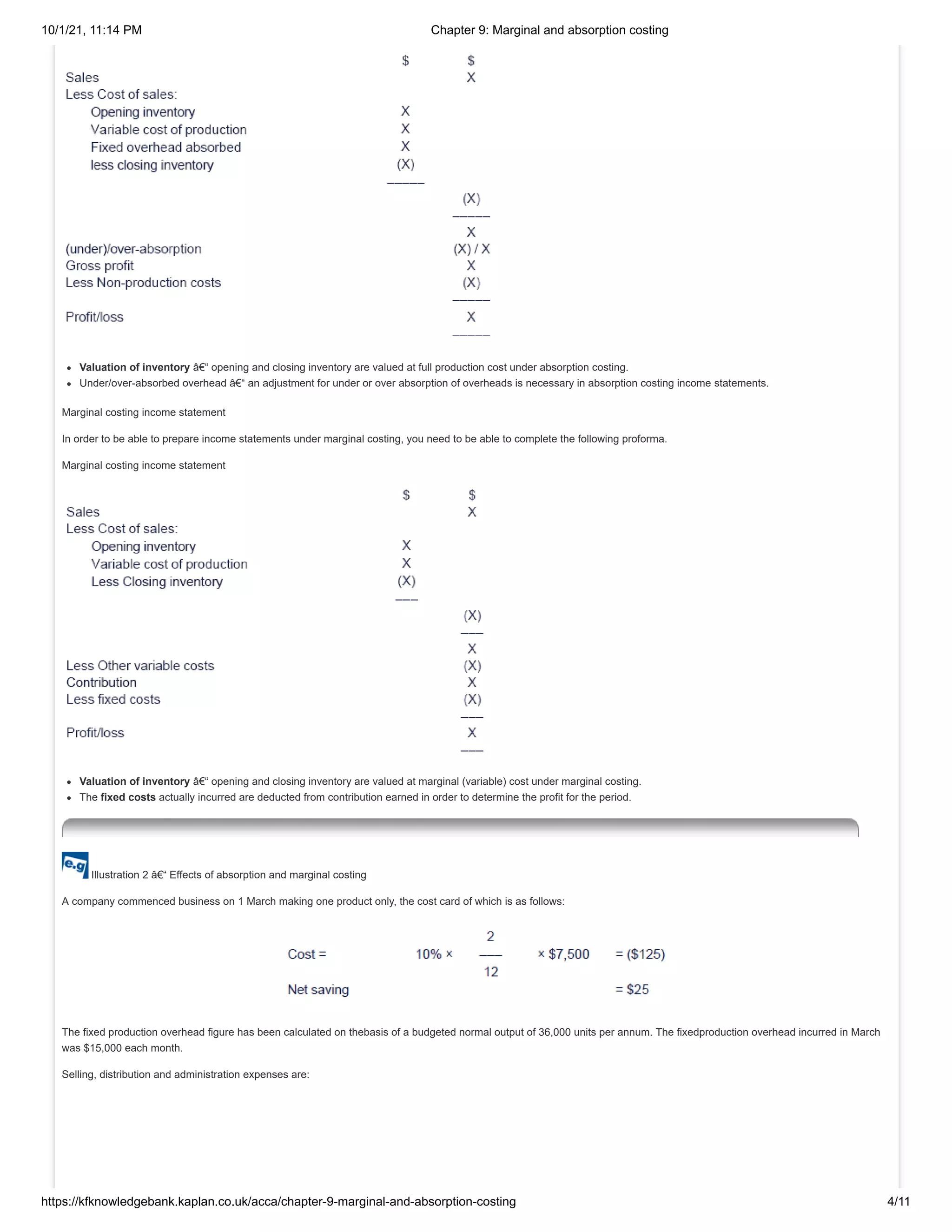 Chapter 9 Marginal And Absorption Costing Pdf