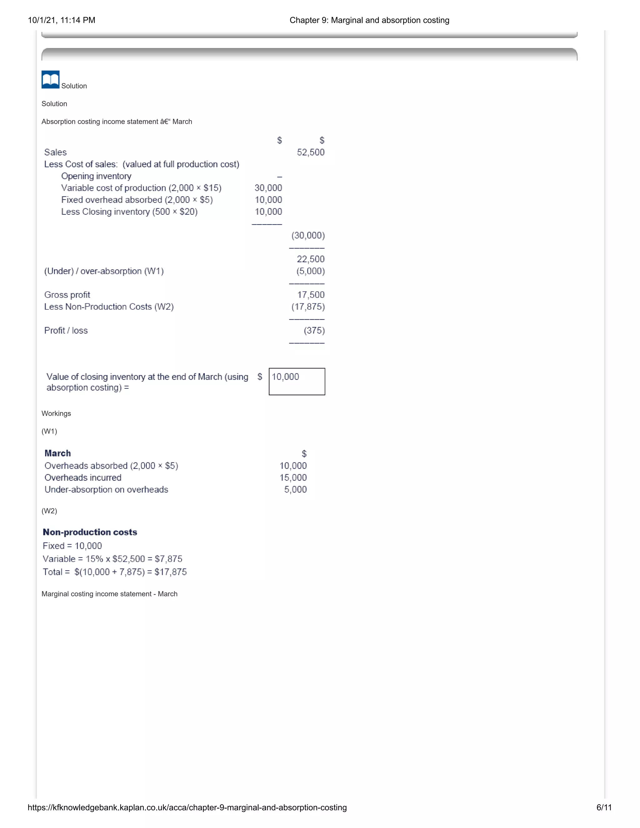 Chapter 9 Marginal And Absorption Costing Pdf