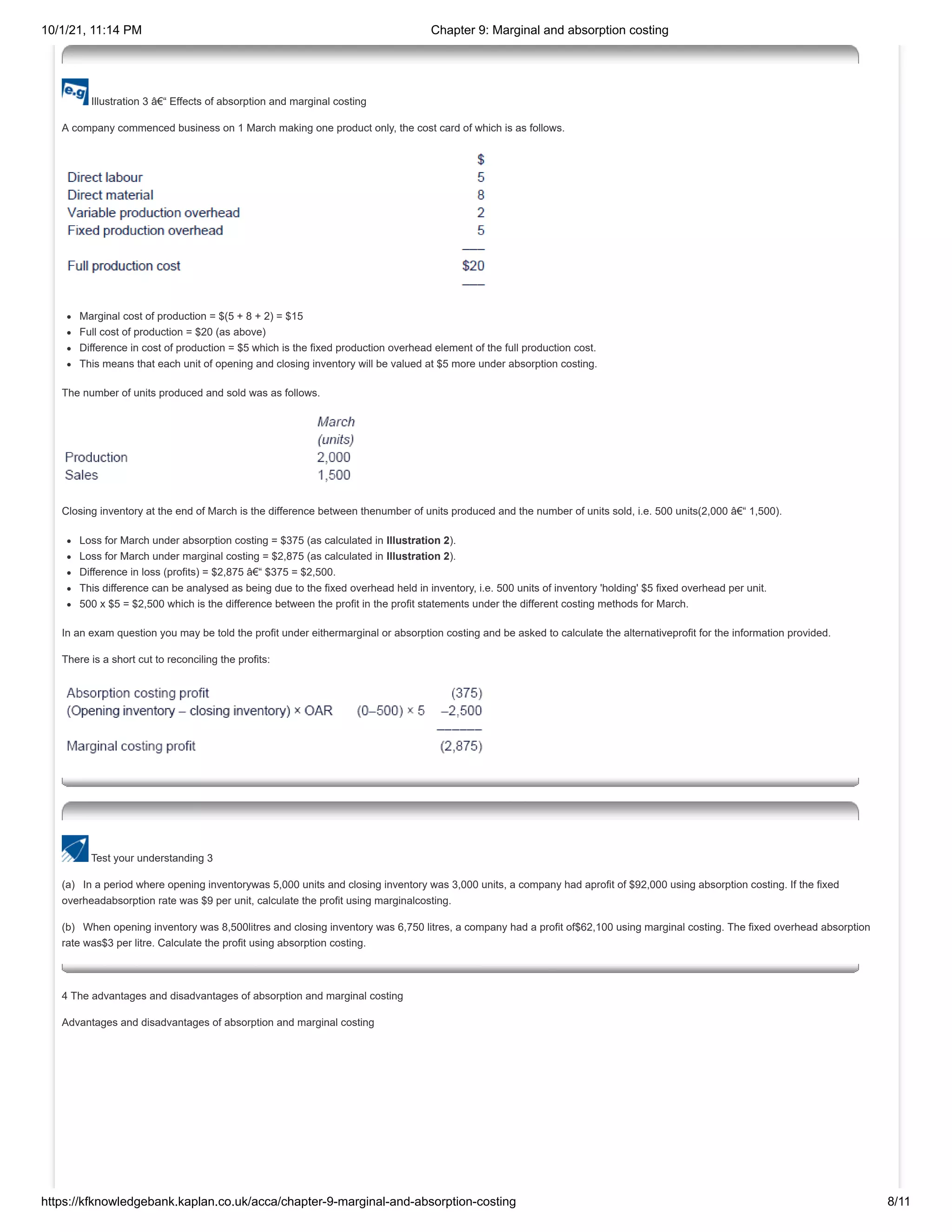 Chapter 9 Marginal And Absorption Costing Pdf