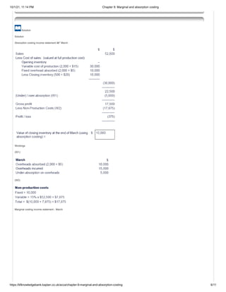Chapter 9 marginal and absorption costing | PDF