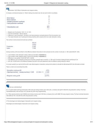 Chapter 9 marginal and absorption costing | PDF