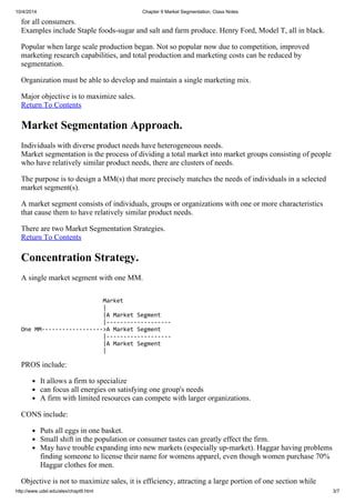 Chapter 9 market segmentation, class notes | PDF