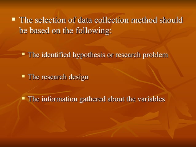Chapter 9-METHODS OF DATA COLLECTION | PPT | Science