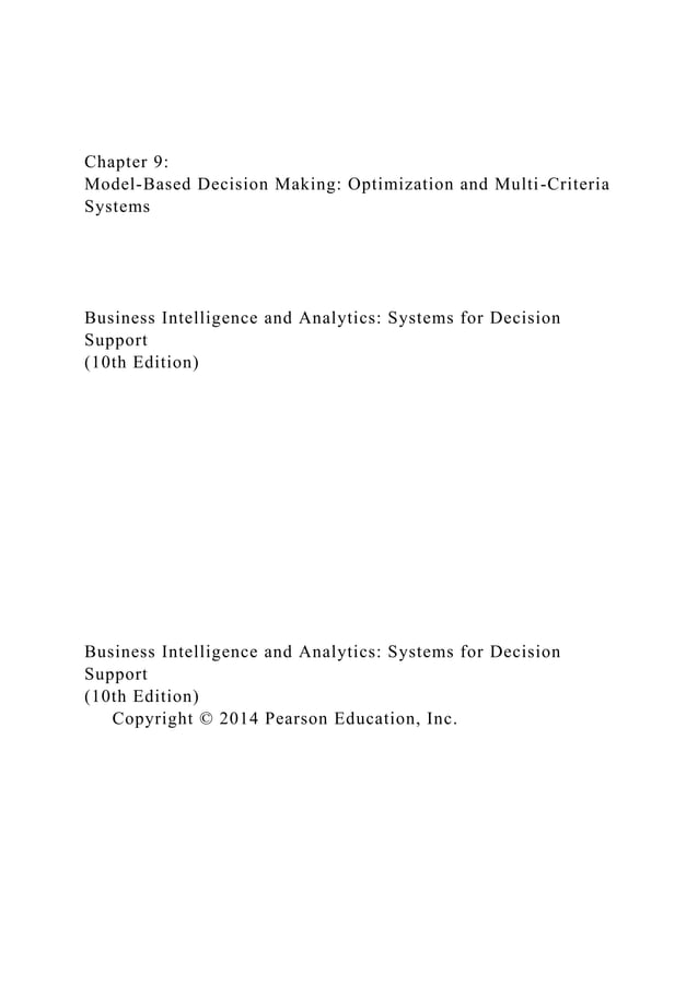 Chapter 9Model-Based Decision Making Optimization and Multi-.docx
