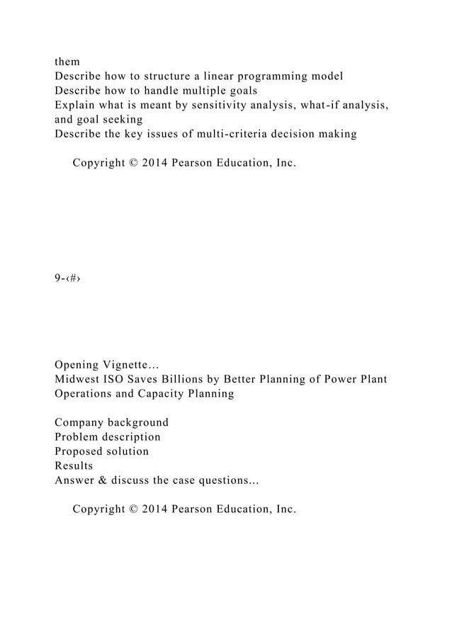 Chapter 9model Based Decision Making Optimization And Multi Docx
