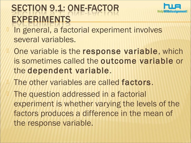 Factorial Experiments | PPT | Physics | Science