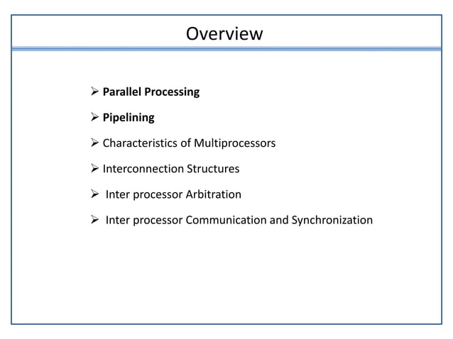 Parallel processing and pipelining | PPT | Programming Languages | Computing