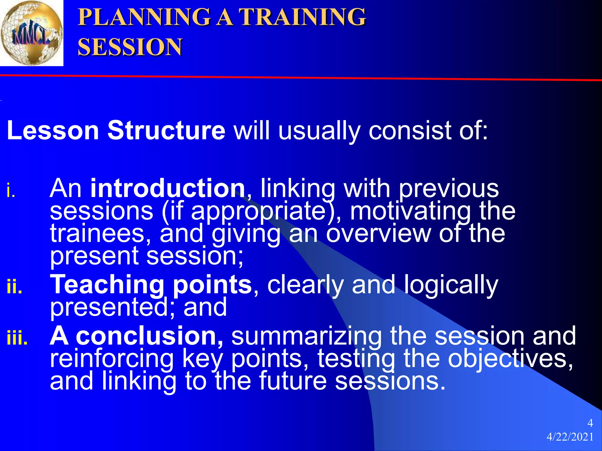 Chapter 9: Planning a Training Session | PPT