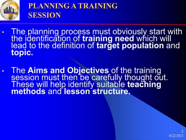 Chapter 9: Planning a Training Session | PPT | Workshops and Classes ...