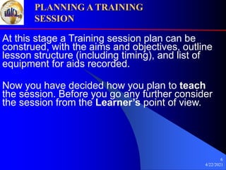 Chapter 9: Planning a Training Session | PPT