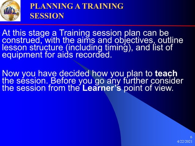 Chapter 9: Planning a Training Session | PPT | Workshops and Classes ...