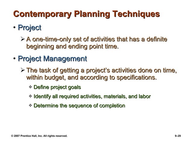 Chapter 9 Planning Tools Techniques Ppt09 | PPT