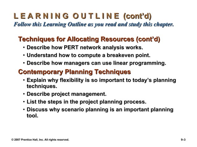 Chapter 9 Planning Tools Techniques Ppt09 | PPT