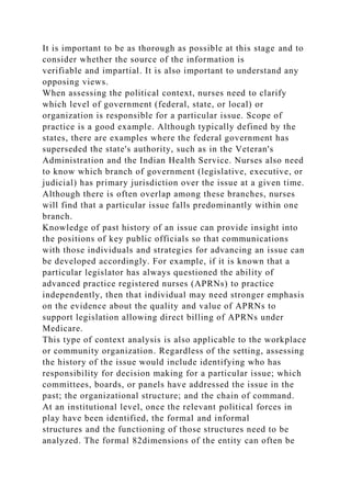 CHAPTER 9Political Analysis and StrategiesKathleen M. White 1.docx