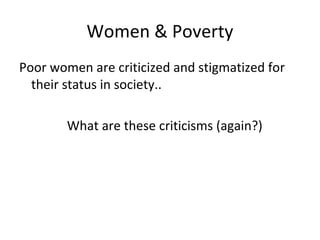 Women, Poverty & Welfare | PPT