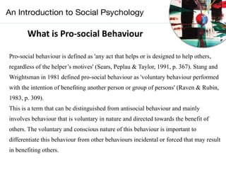 Chapter 9 Pro-social Behaviour | PPTX