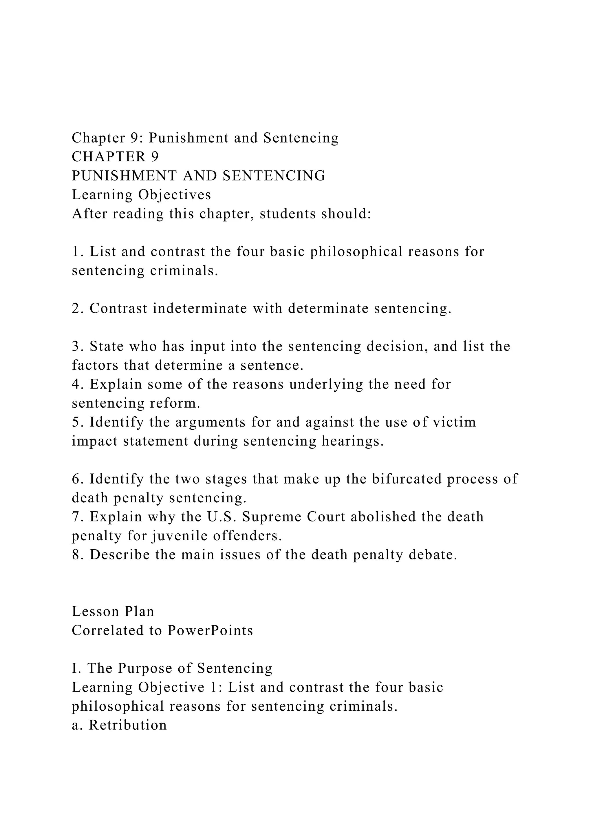 Chapter 9 Punishment and SentencingCHAPTER 9PUNISHMENT AND .docx