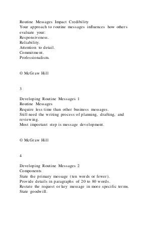 Chapter 9Routine Business Messages© 2021 McGraw Hill. All | DOCX