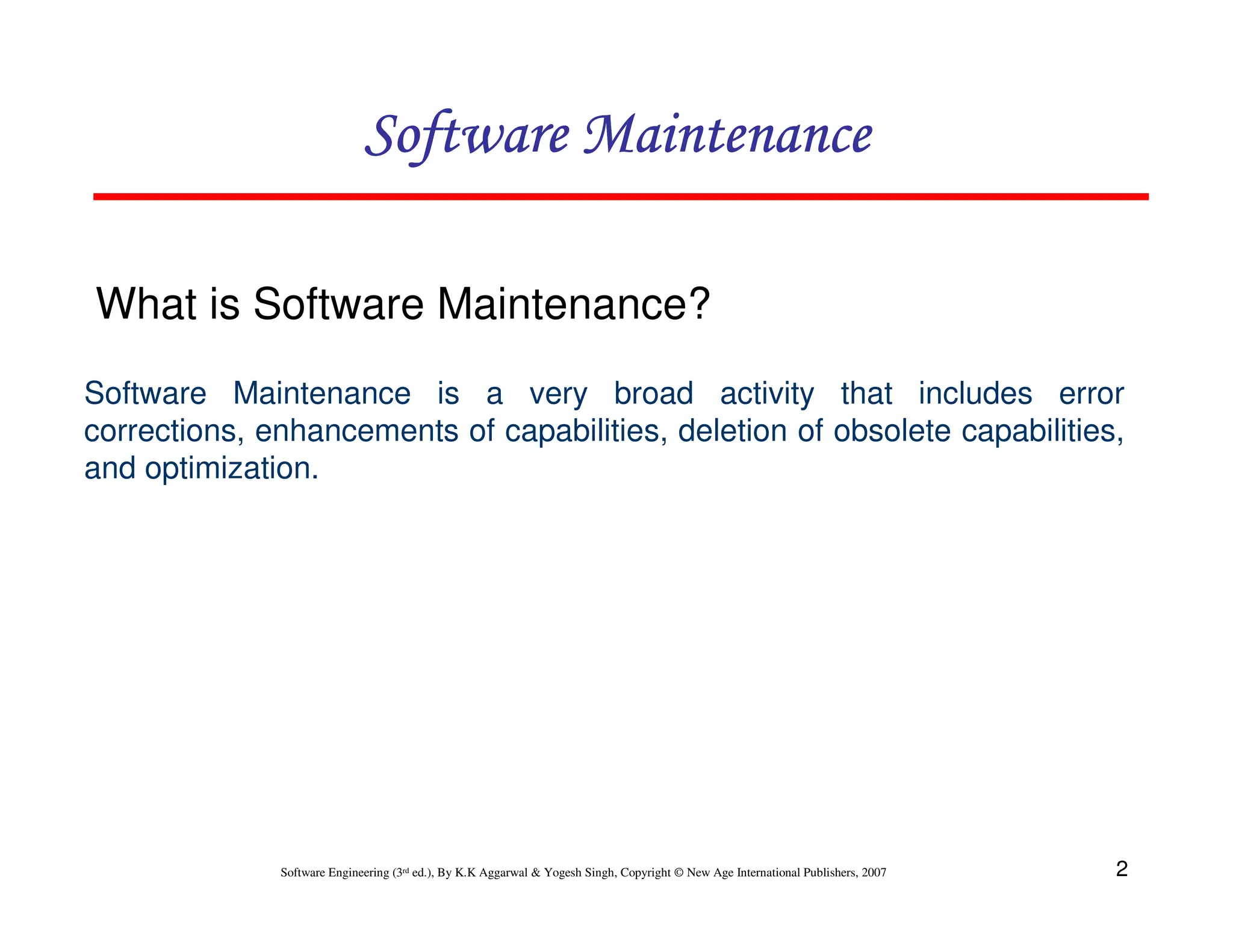 Chapter 9 software maintenance | PDF