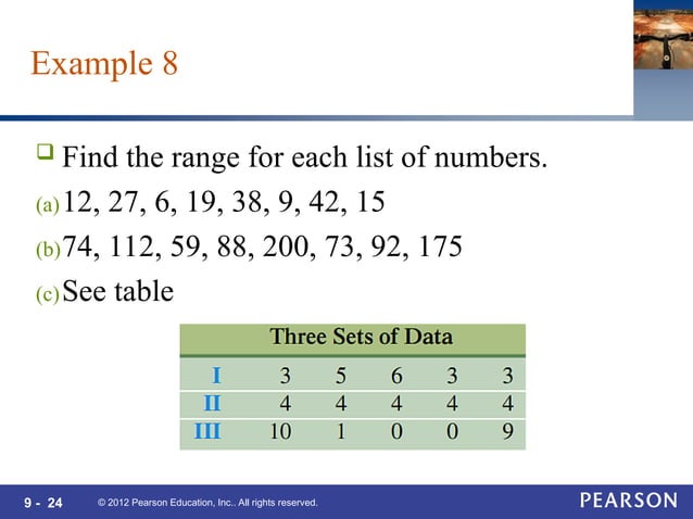 Chapter 9 Statistics, mean, median, mode, range | PPT