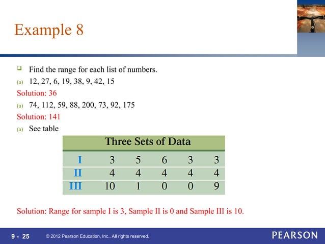 Chapter 9 Statistics, mean, median, mode, range | PPT