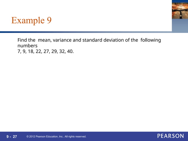 Chapter 9 Statistics, mean, median, mode, range | PPT