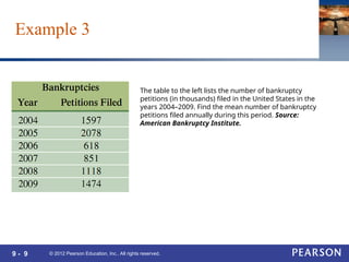 Chapter 9 Statistics, mean, median, mode, range | PPT