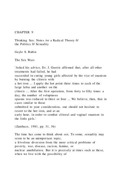 Chapter 9 Tbinking Sex Notes Or A Radical Tbeory 0 Th Pdf