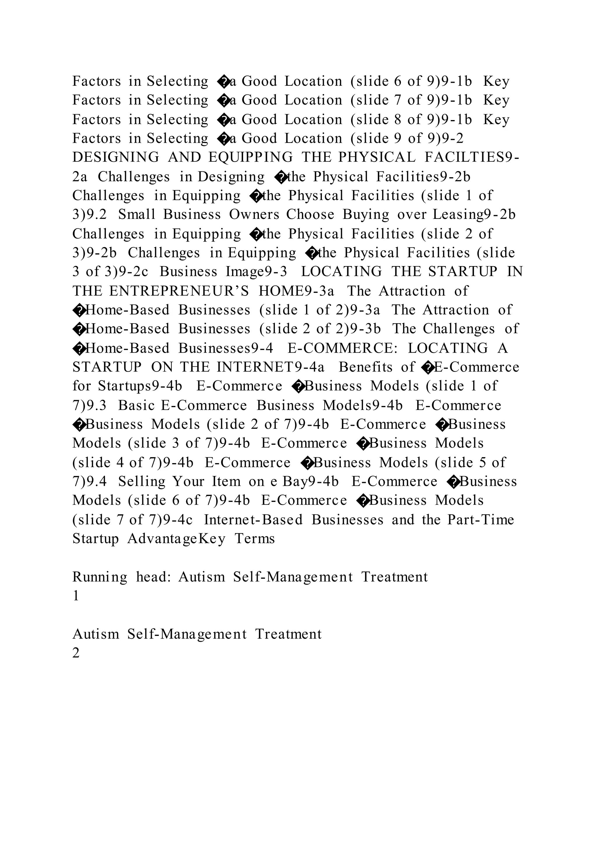 CHAPTER9The Location Plan© 2020 Cengage Learning | DOCX
