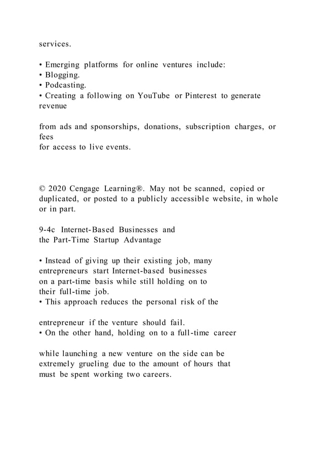 CHAPTER9The Location Plan© 2020 Cengage Learning | PDF