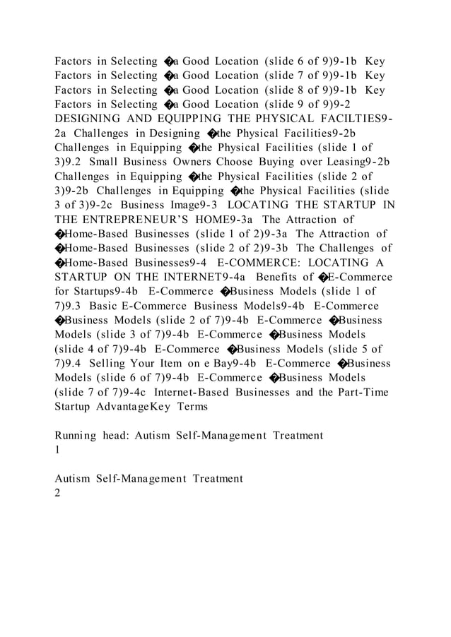 CHAPTER9The Location Plan© 2020 Cengage Learning | PDF