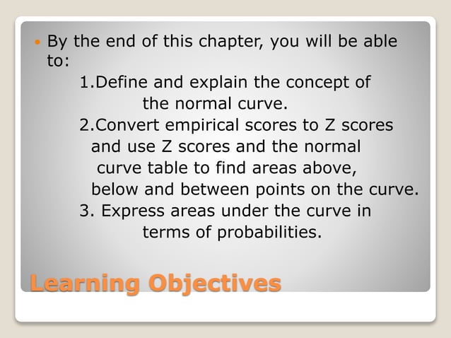 Chapter9 the normal curve distribution | PPTX