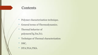 Chapter 9 Thermal Analysis of Polymers.pptx