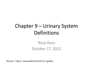 Chapter 9 – urinary system 10.12