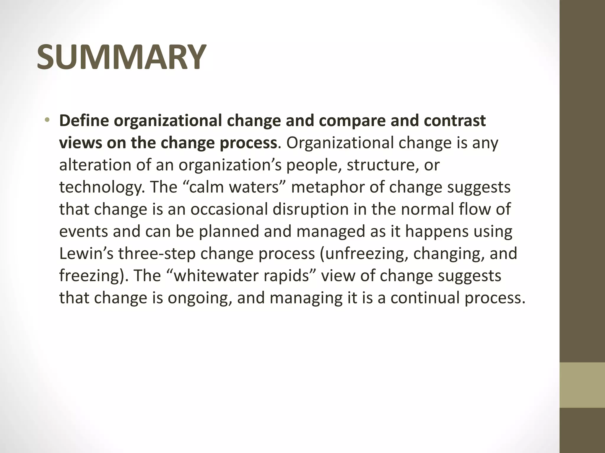 Chapter 9 : Managing Change | PPTX