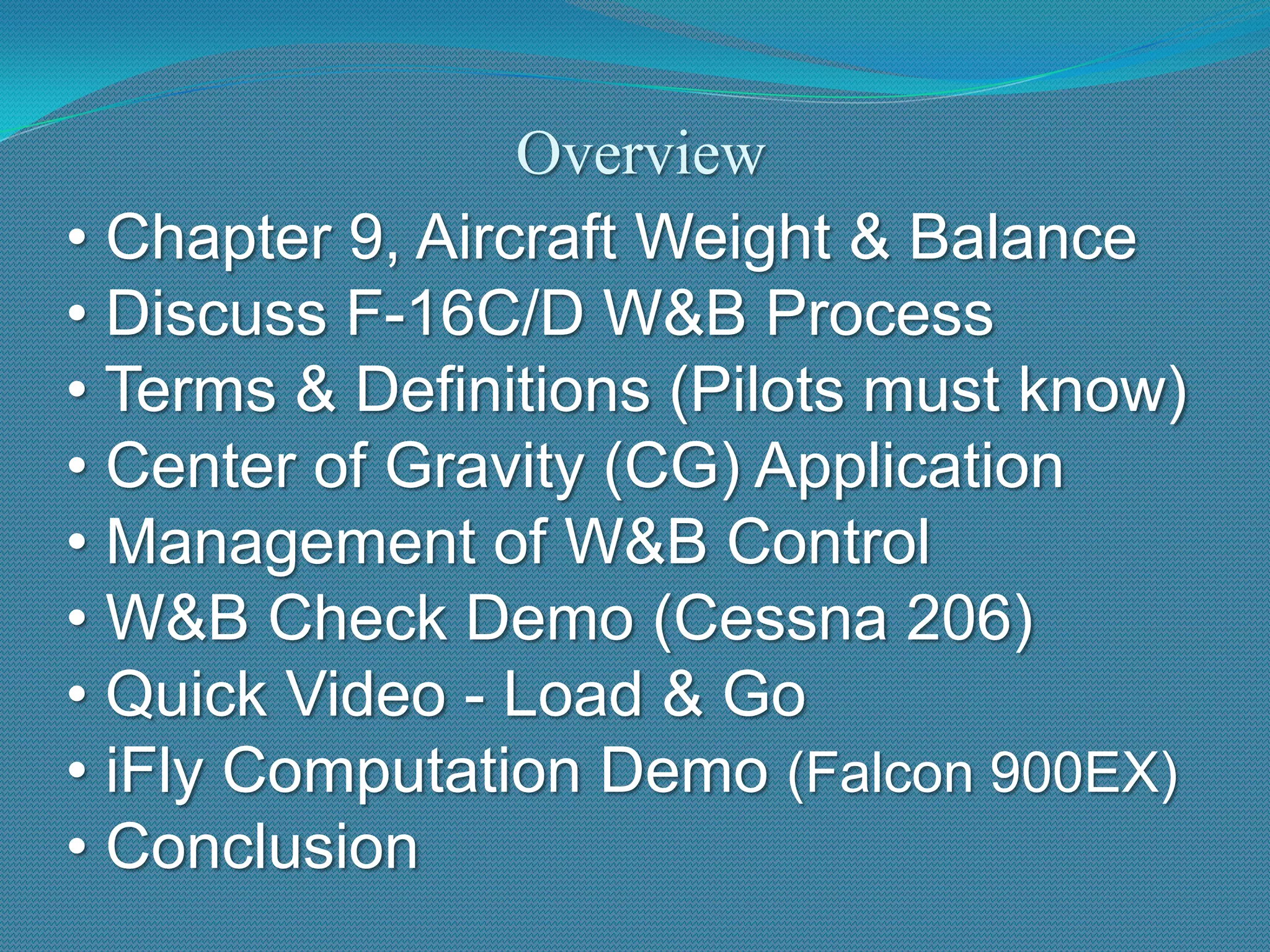 Chapter 9 weight & balance presentation | PPTX