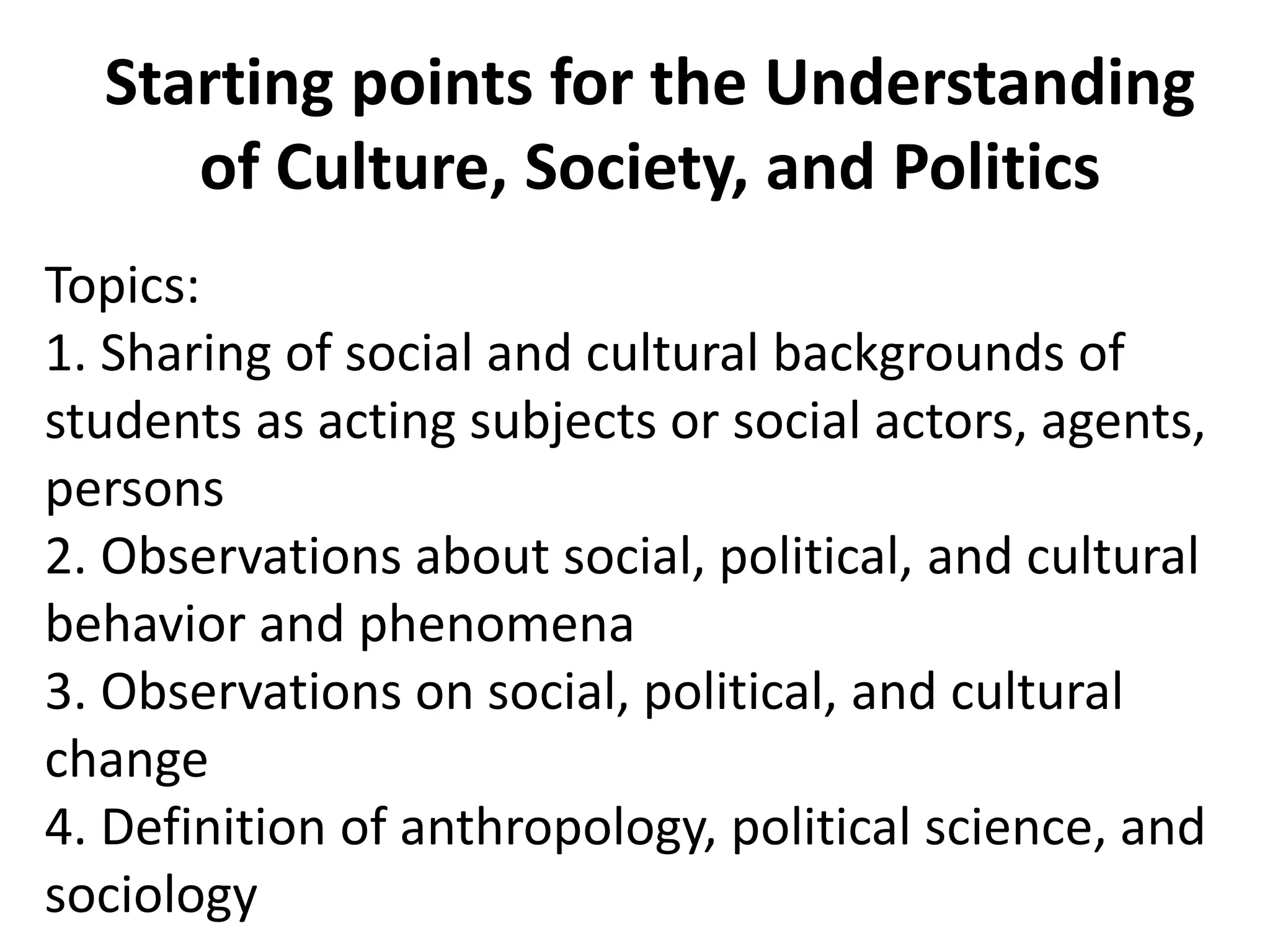UCSP Chapter A - Starting point for the understanding of culture ...