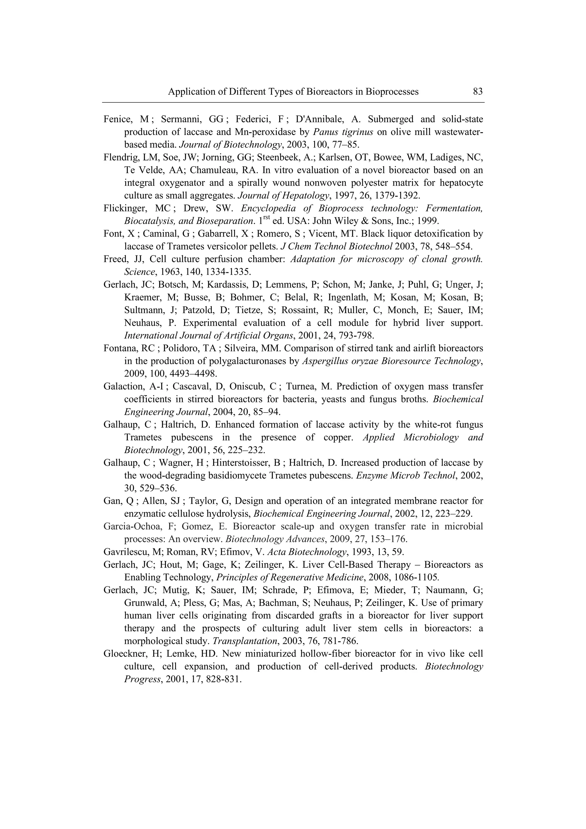 Chapter differenttypesofbioreactorsinbioprocesses (1) | PDF