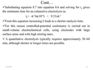 Coulometry and Electrogravimetry | PPTX